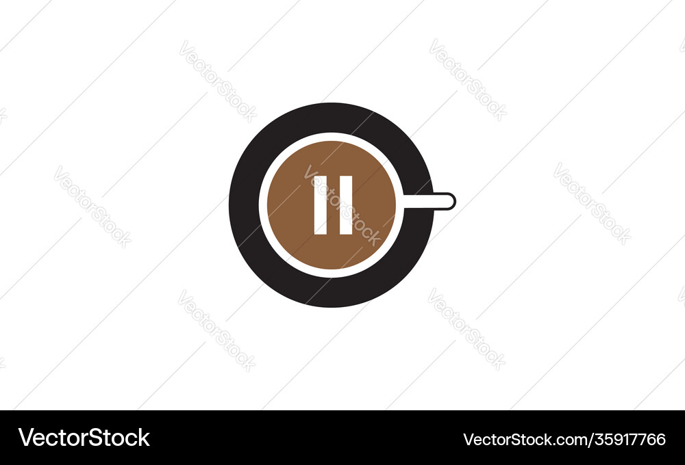 Coffee cup with icon pause logo symbol icon Vector Image