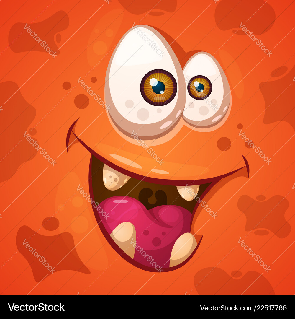 Funny cute crazy monster character halloween Vector Image