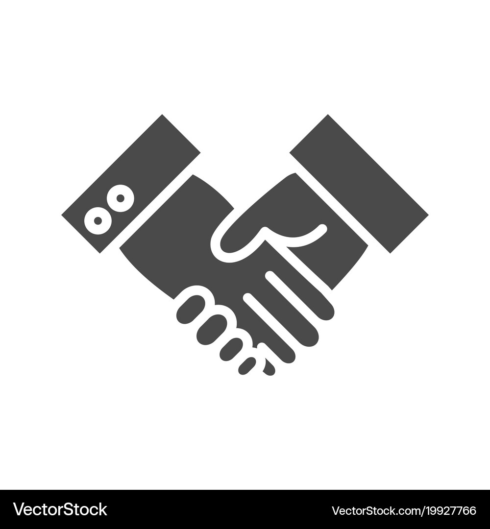 Handshake solid icon Royalty Free Vector Image
