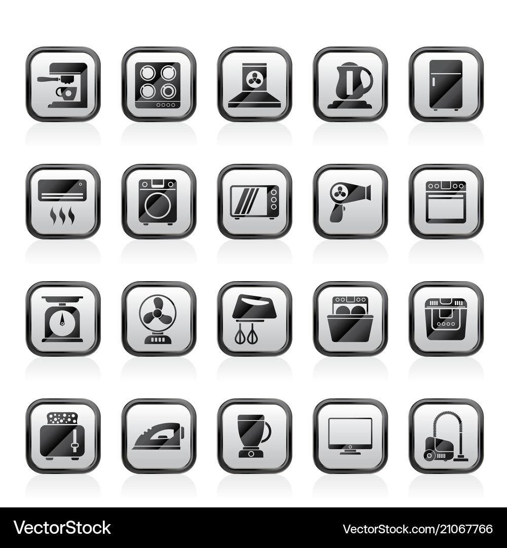 Household appliances and electronics icons Vector Image