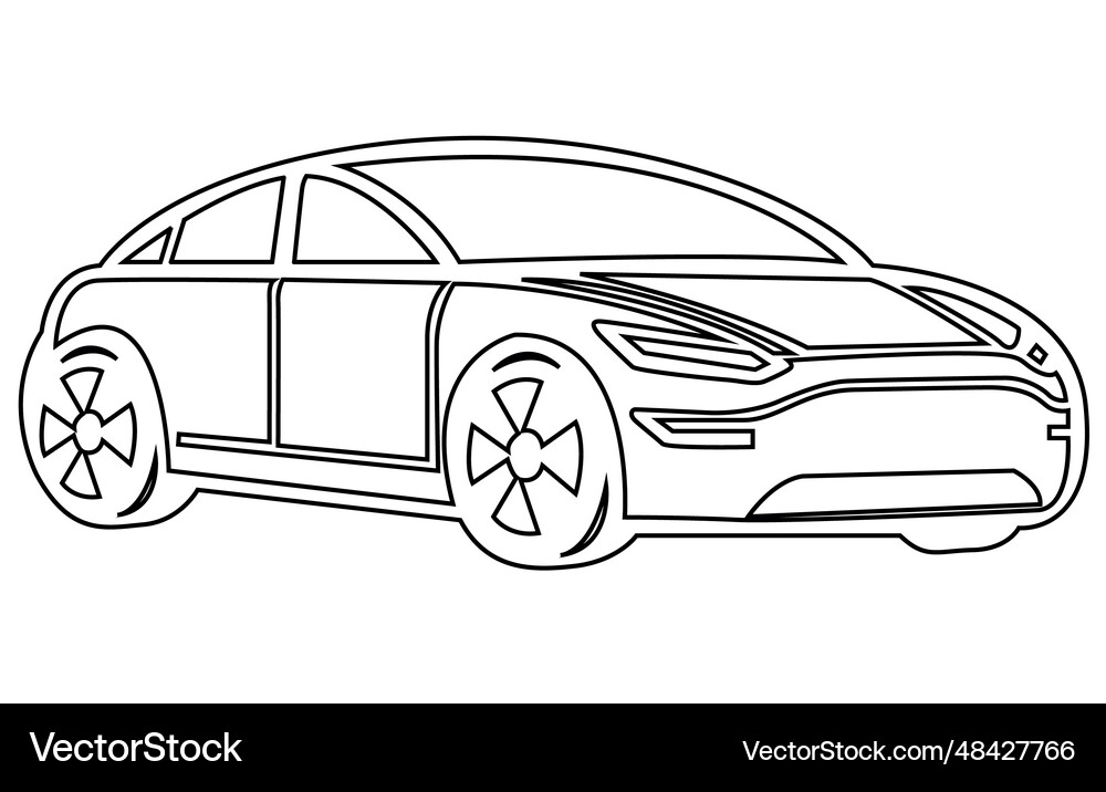 Hybrid car outline Royalty Free Vector Image - VectorStock