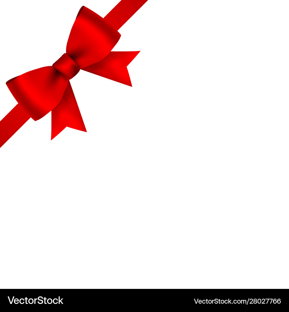 Red bow for gift and greeting card isolated Vector Image