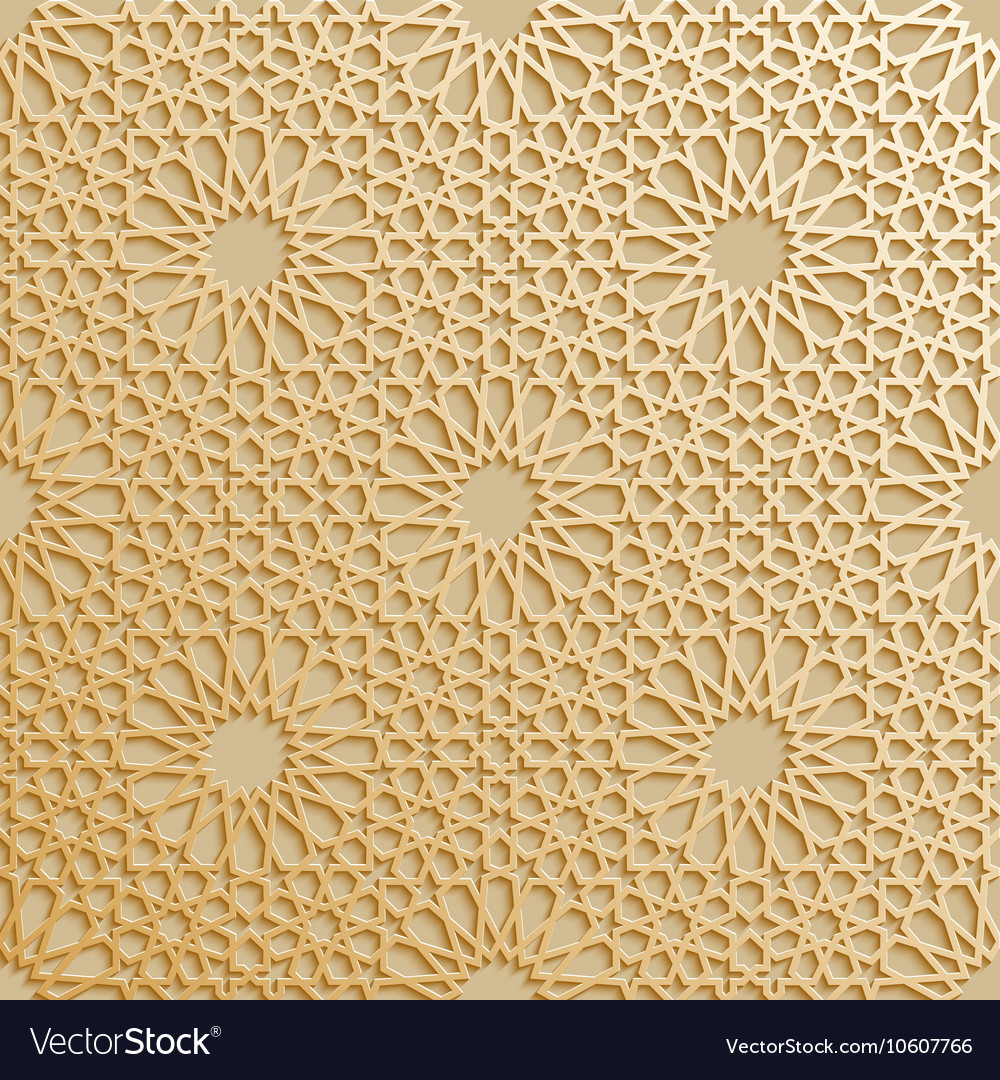 Seamless islamic pattern 3d traditional arabic Vector Image