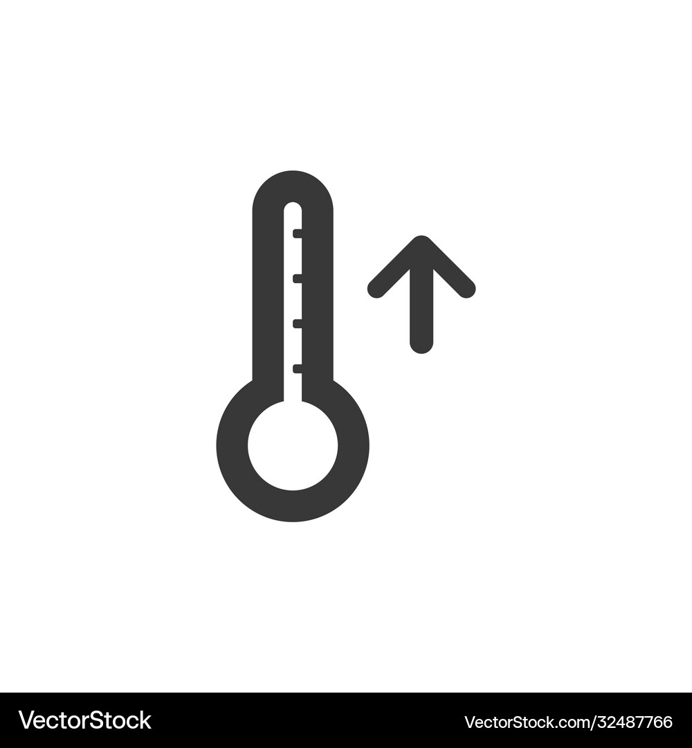 Thermometer rise temperature icon weather glyph Vector Image