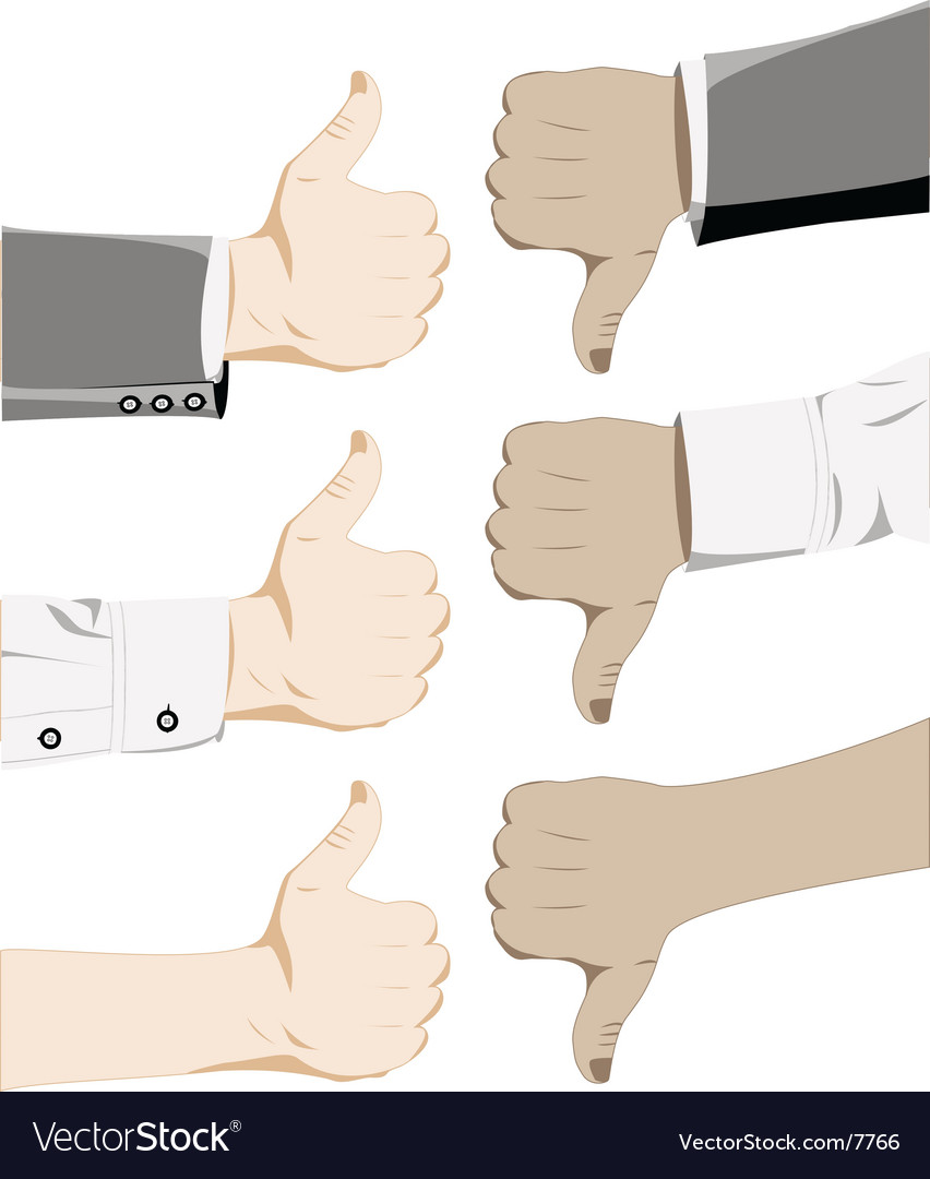 Thumbs up down Royalty Free Vector Image - VectorStock