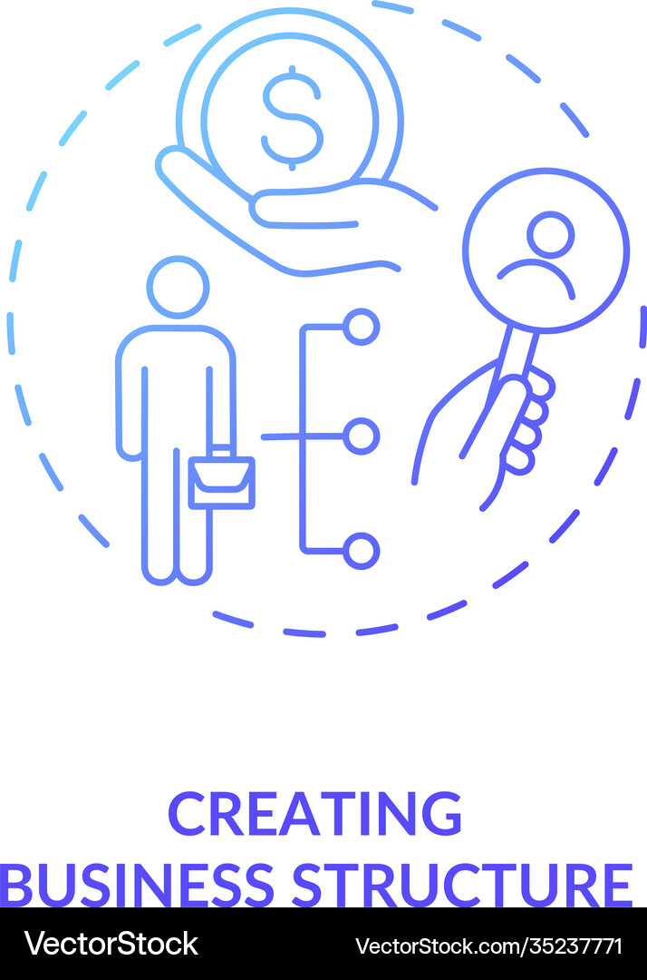 Creating business structure blue gradient concept Vector Image