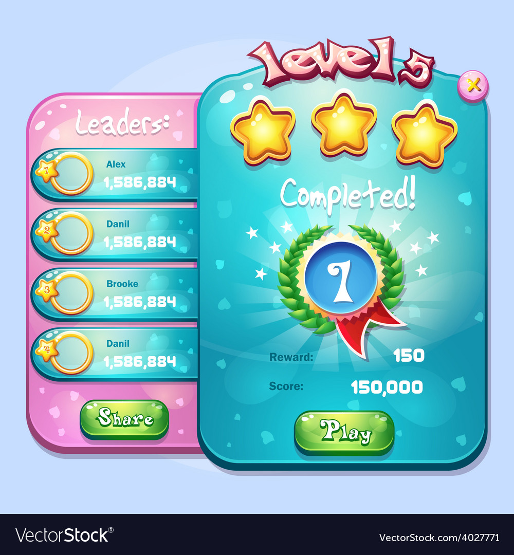 Example window level completion for a Royalty Free Vector