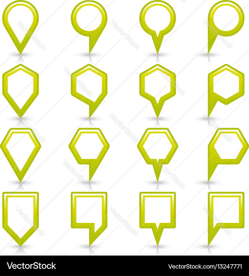 Flat green color map pin sign location icon Vector Image