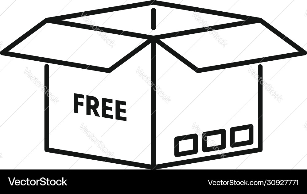 Free shipping open box icon outline style Vector Image
