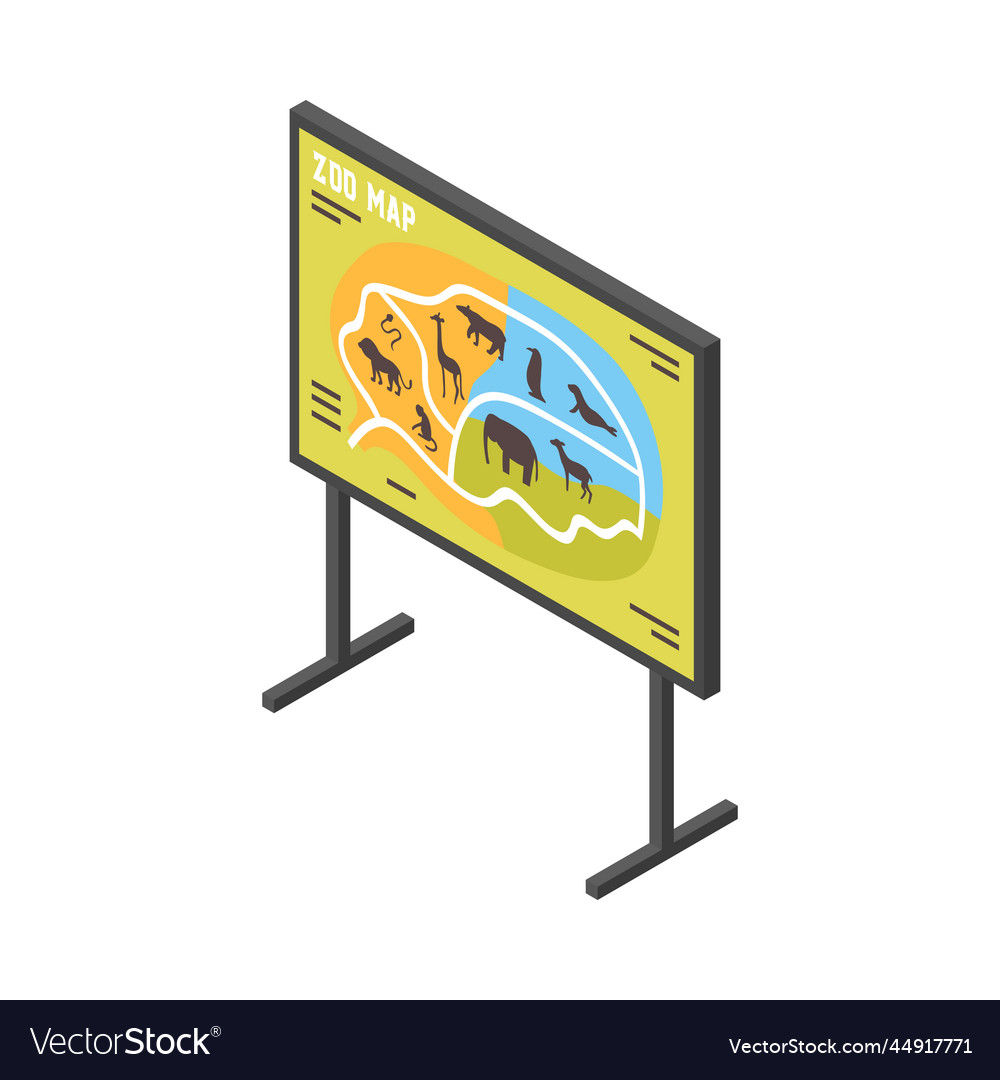 Isometric zoo map composition Royalty Free Vector Image