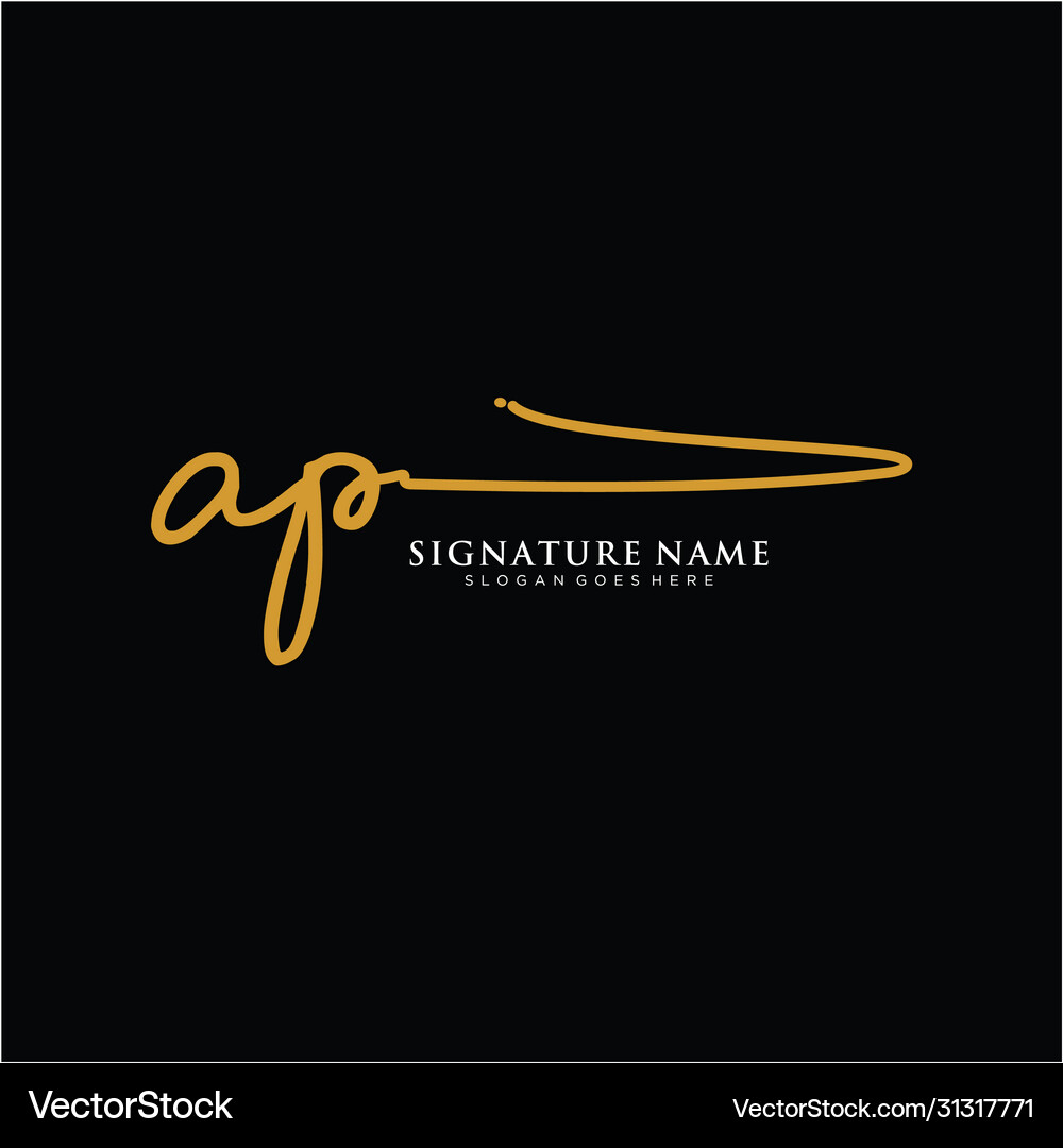 Letter ap signature logo template Royalty Free Vector Image