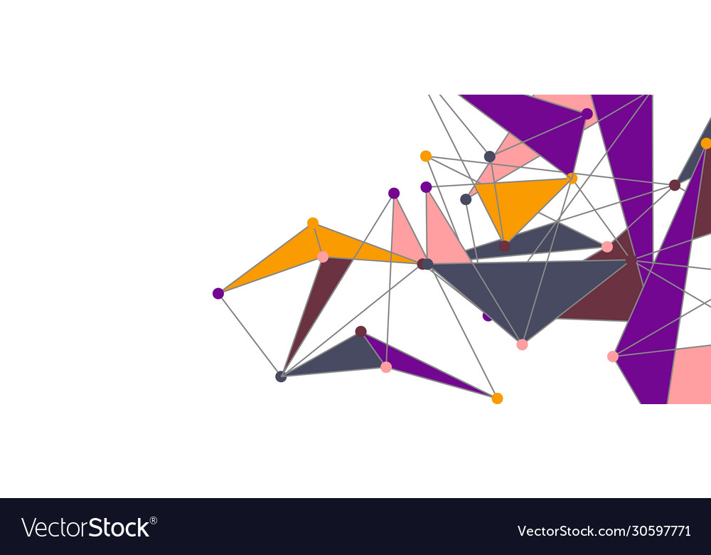 Line points connections triangular technology Vector Image