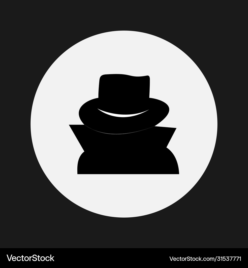 Man in suit secret service agent icon Royalty Free Vector