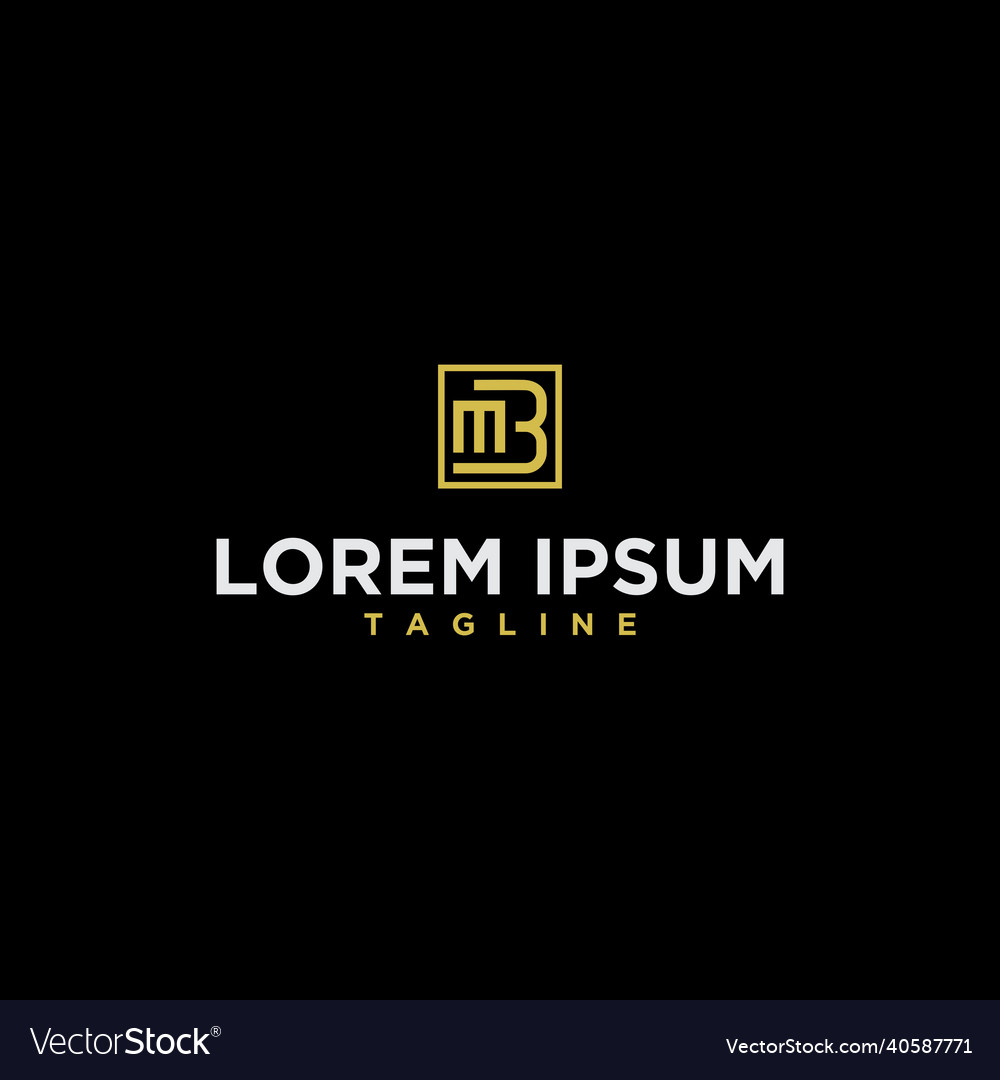 Mb square logo design Royalty Free Vector Image