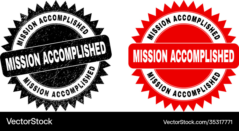 Mission accomplished black rosette stamp seal with