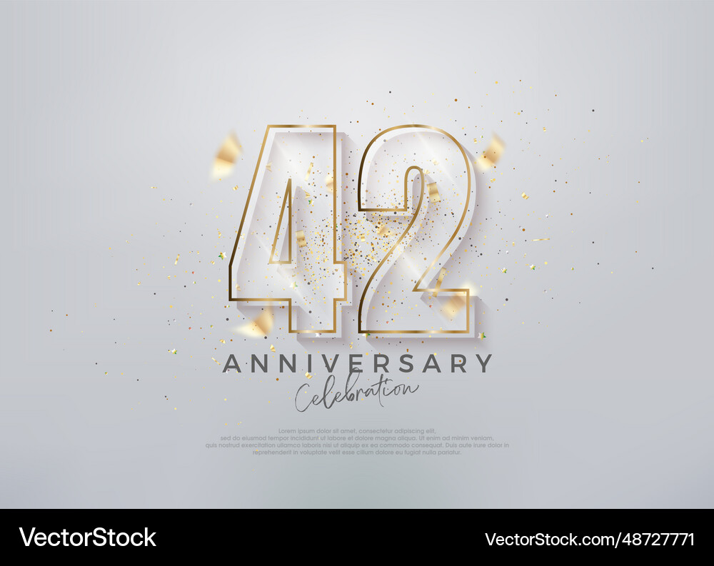 Modern number 42nd with unique glass numerals Vector Image