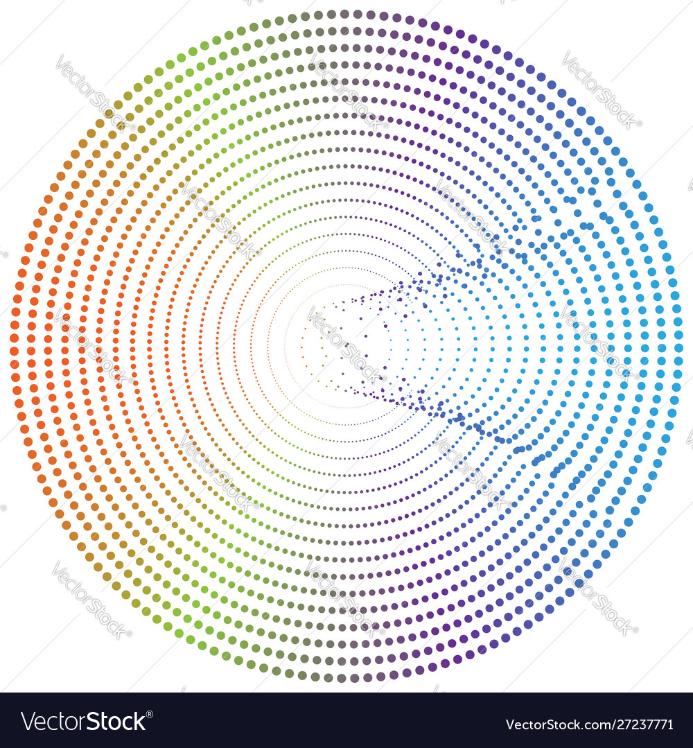 Radial element with random dots circles rings as Vector Image