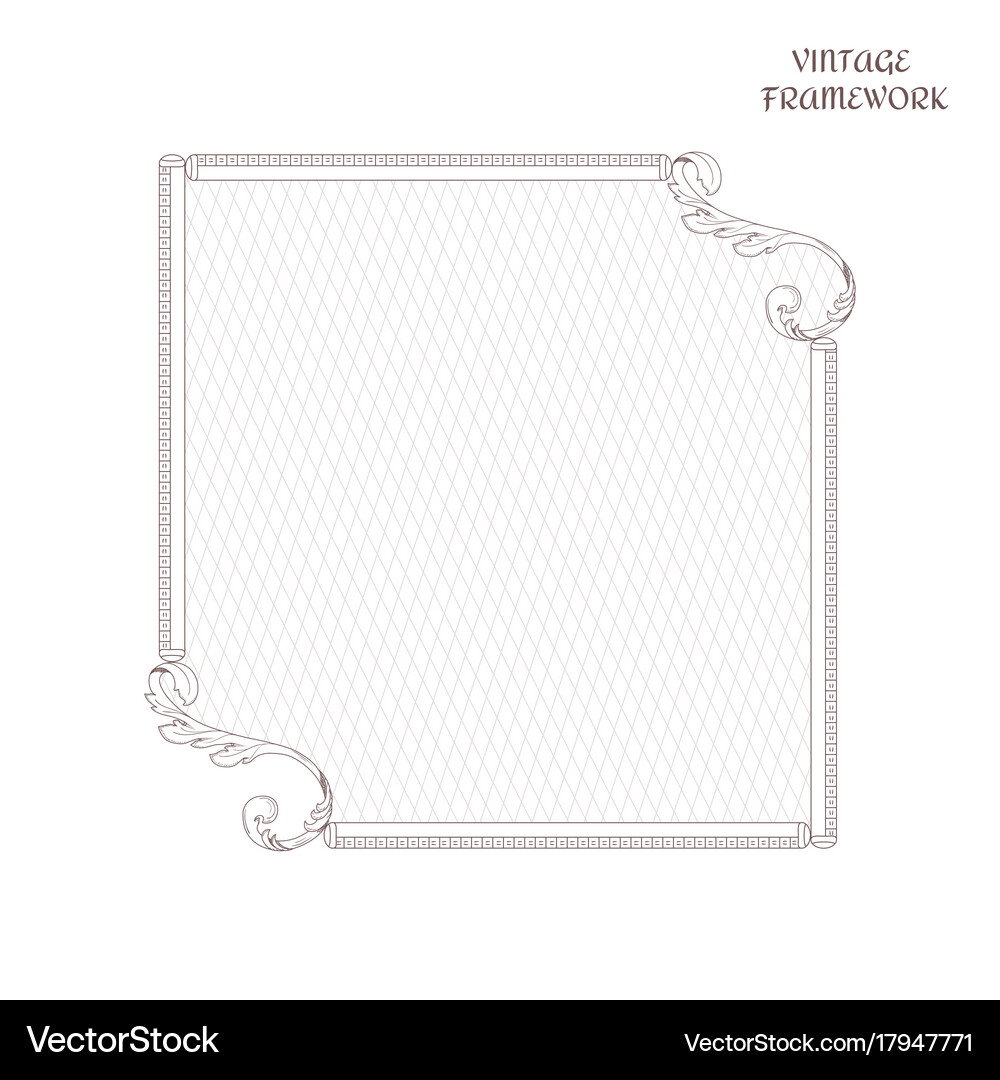 Victorian square frame of calligraphic design page
