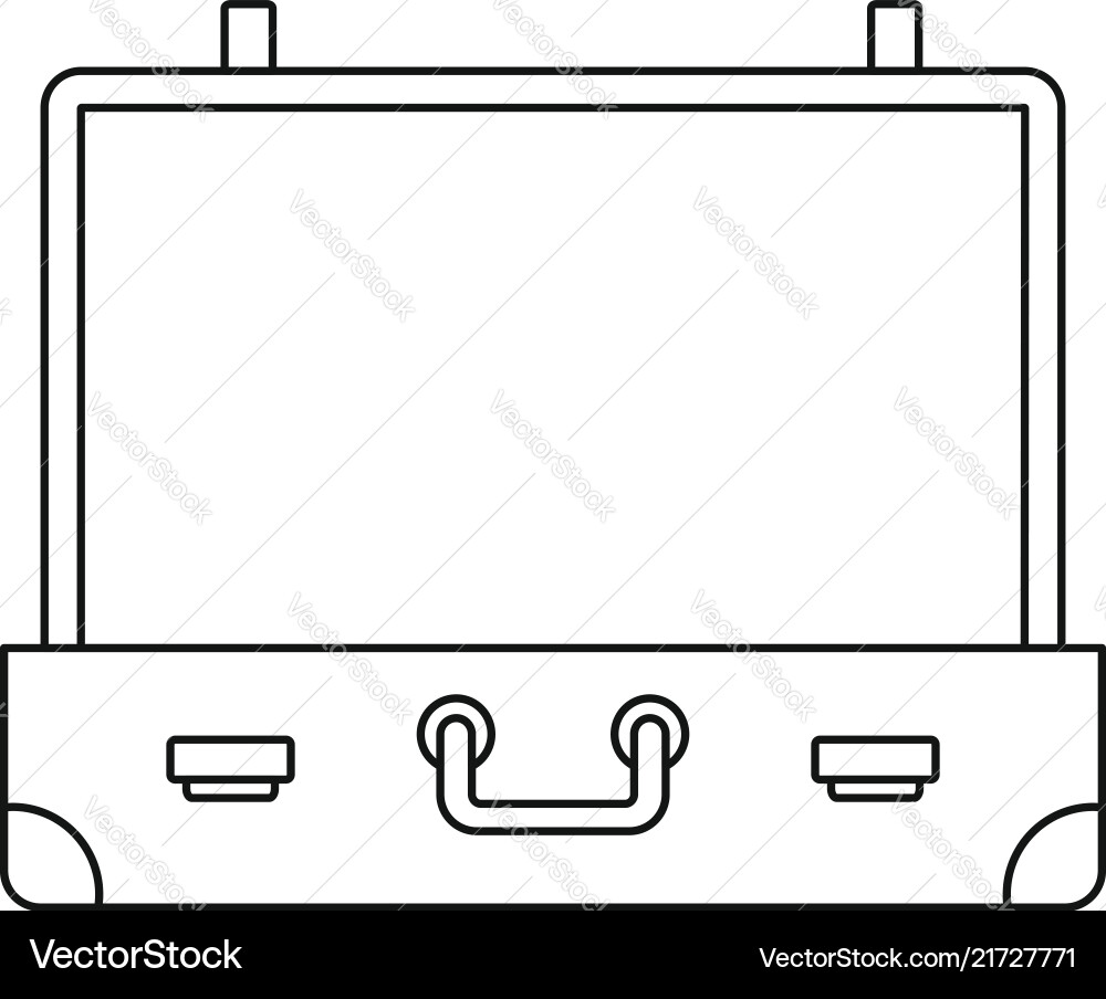 Vintage suitcase icon outline style Royalty Free Vector