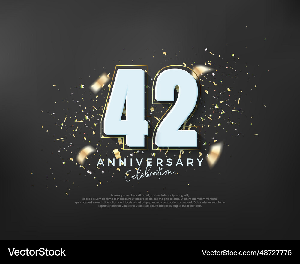Bold number 42nd premium design for 42nd Vector Image