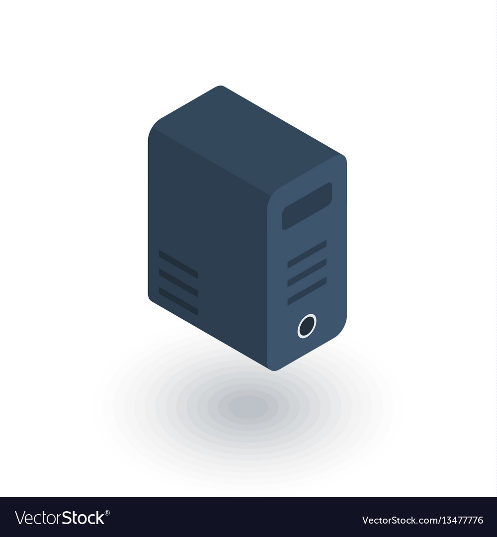 Computer system unit bloc isometric flat icon 3d Vector Image