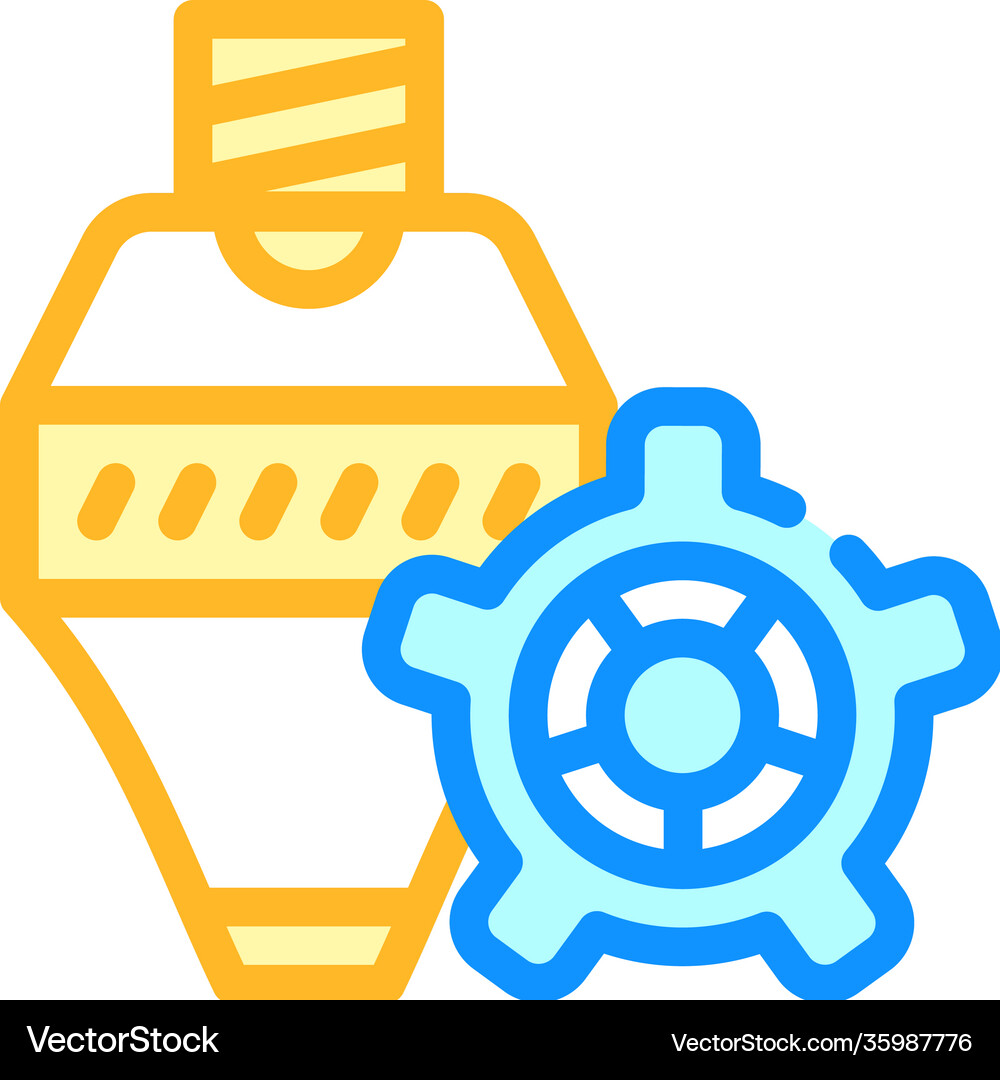 Consumables print head and gear color icon Vector Image
