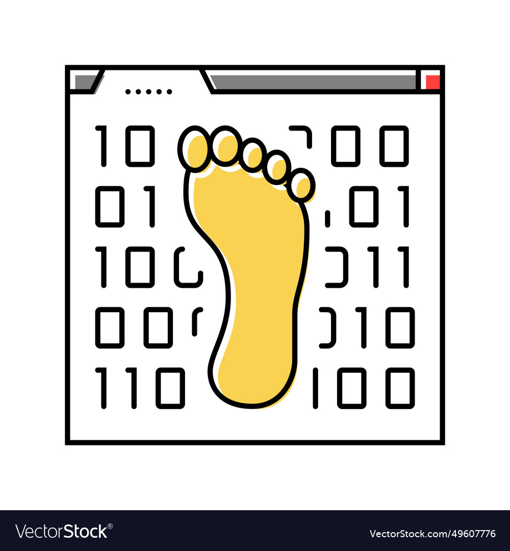 Digital footprint cyberbullying color icon Vector Image