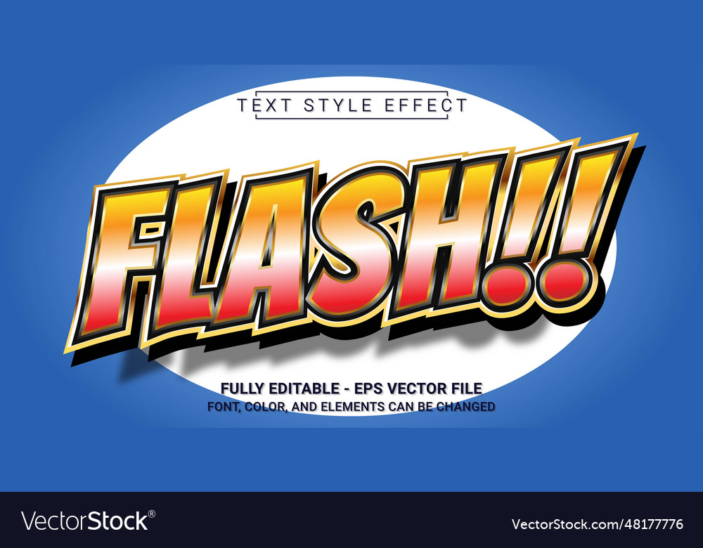 Flash text style effect editable graphic Vector Image