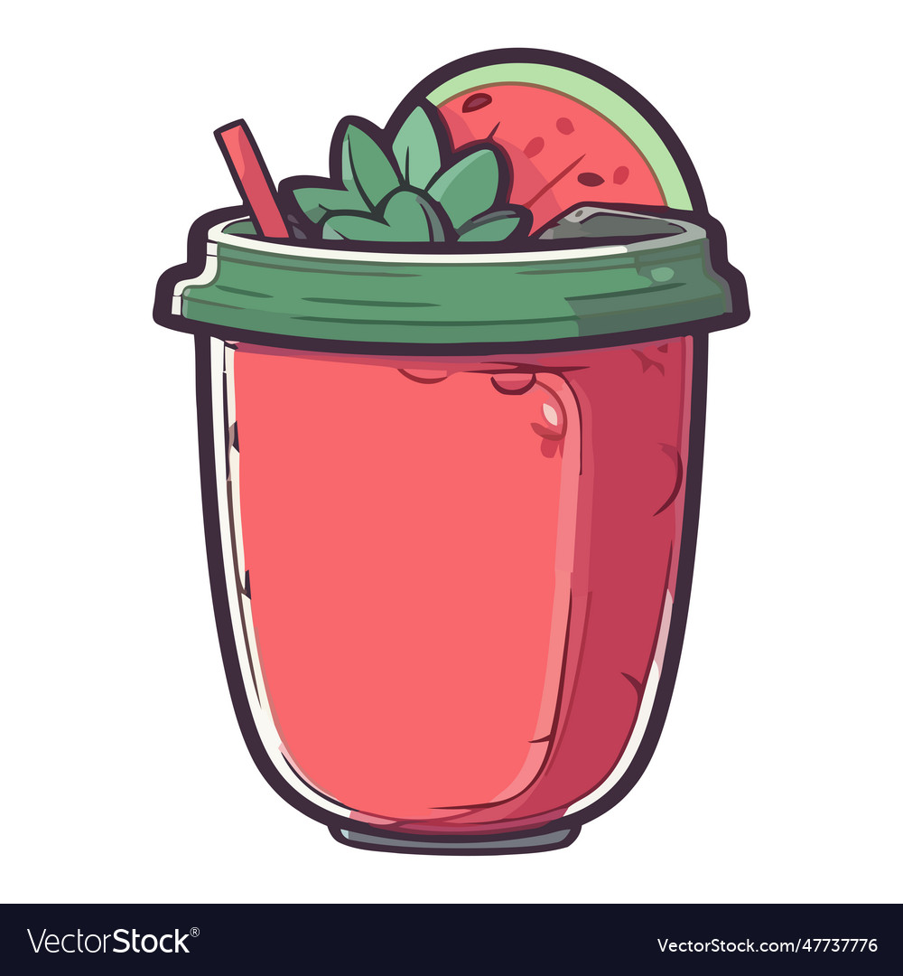 Fresh Fruit Cocktail A Refreshing Summer Drink Vector Image