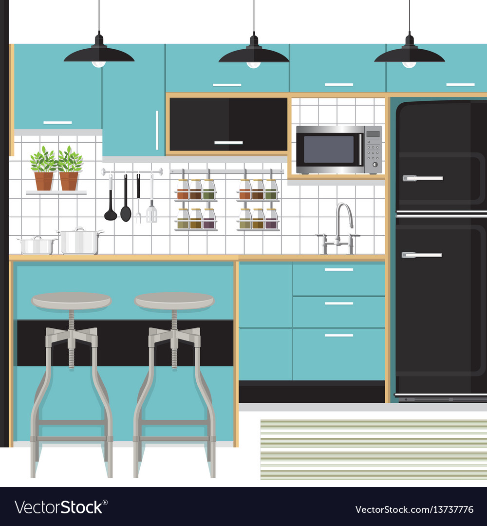 Kitchen design Royalty Free Vector Image - VectorStock