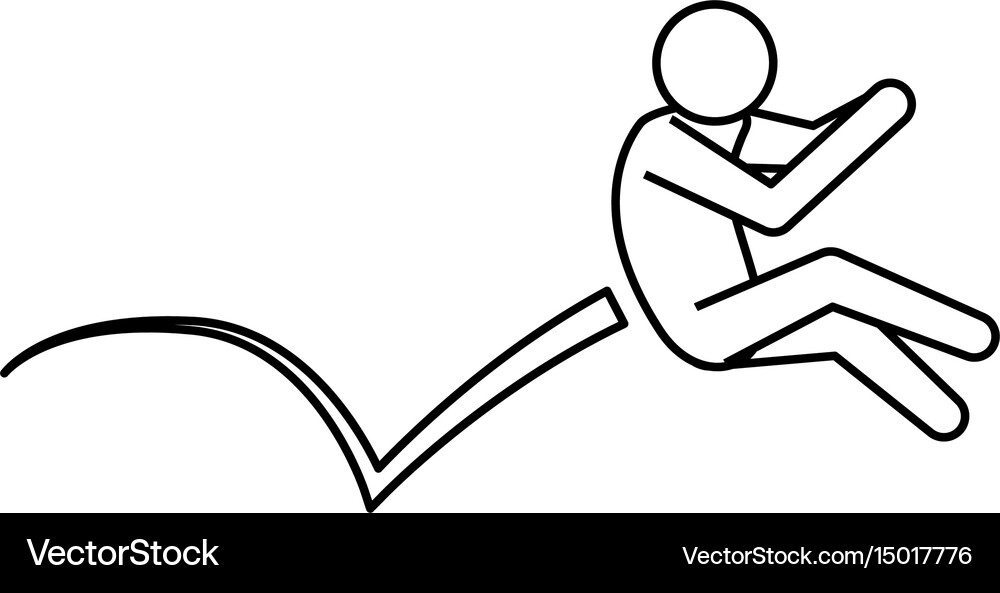 Line pictograph man jumping up concept Royalty Free Vector
