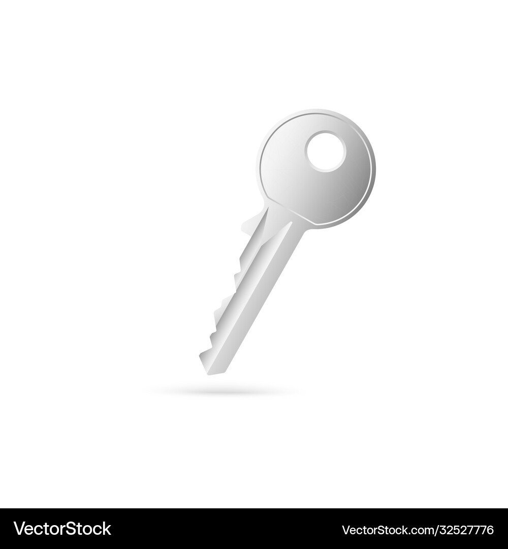 Metal key doorway padlock template realistic Vector Image