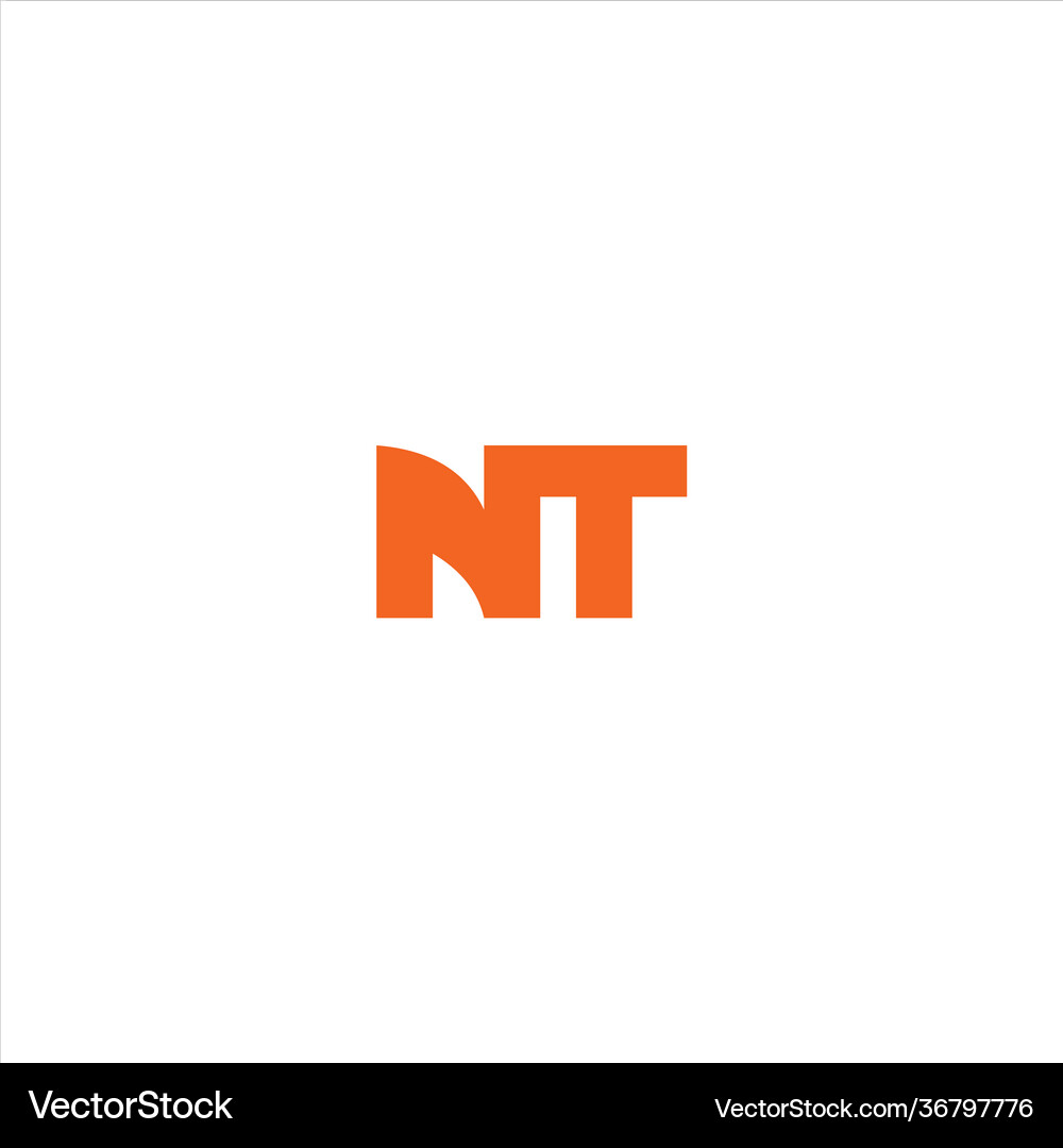 N t letter logo design on black color background Vector Image