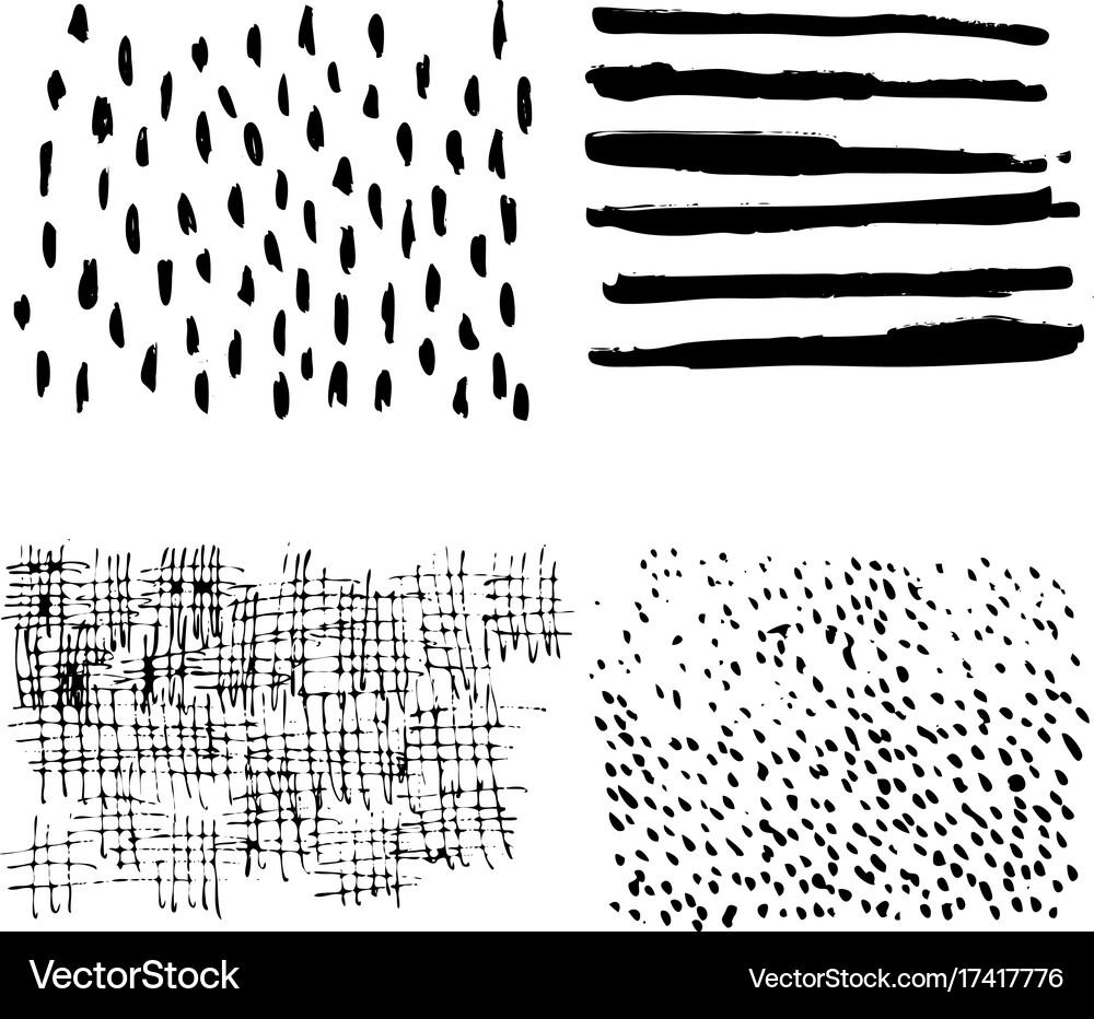 Set of textures with lines and dots Royalty Free Vector