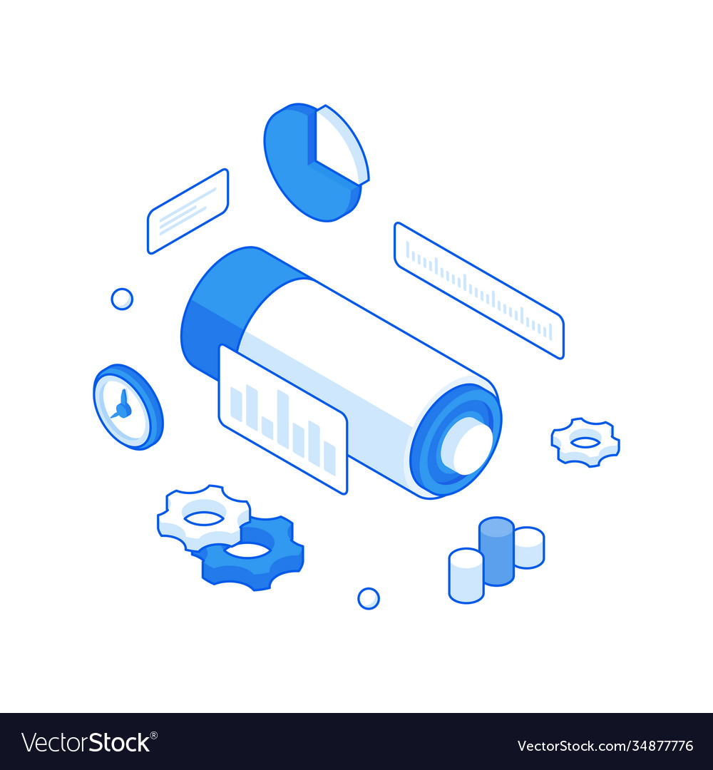 Statistical optimization charge to work Royalty Free Vector