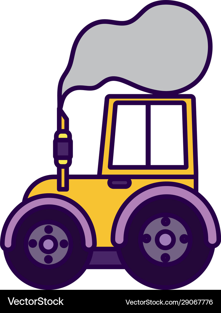 Tractor truck smoke machine work farm icon Vector Image