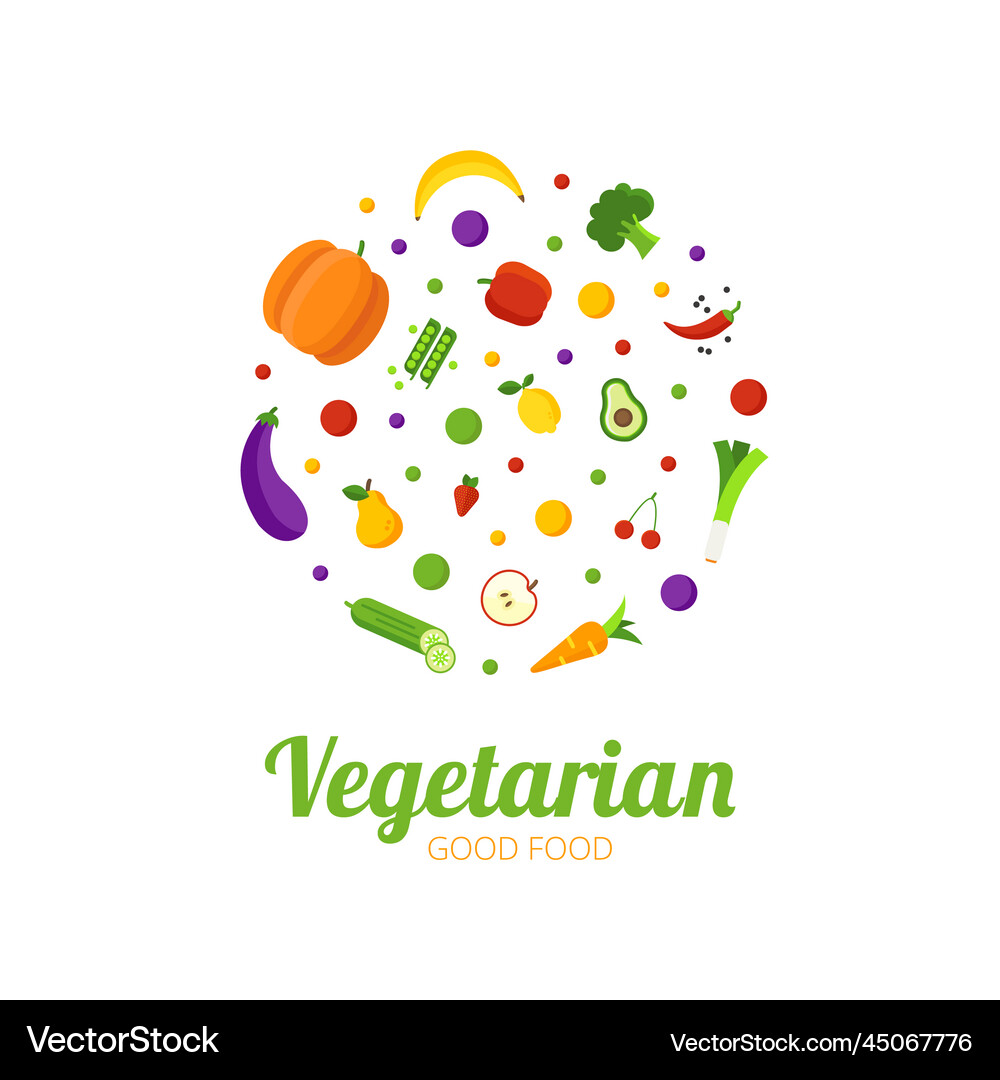Vegetarian good food logo concept Royalty Free Vector Image
