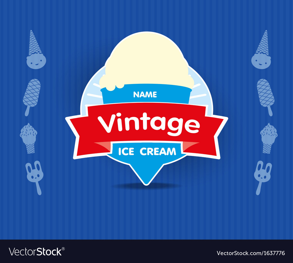 Vintage Ice Cream Label Royalty Free Vector Image