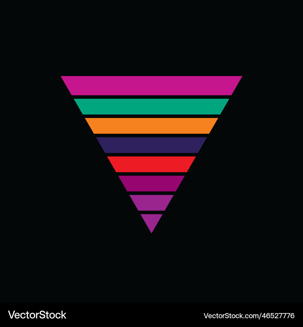 Vintage triangular sunset in the style of 80s Vector Image