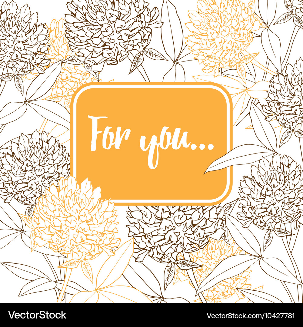 Beautiful card with clover flowers Royalty Free Vector Image