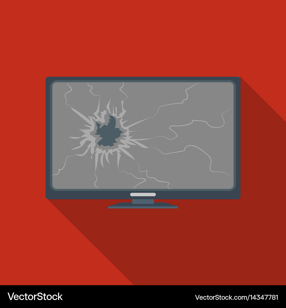 Broken television icon in flate style isolated Vector Image