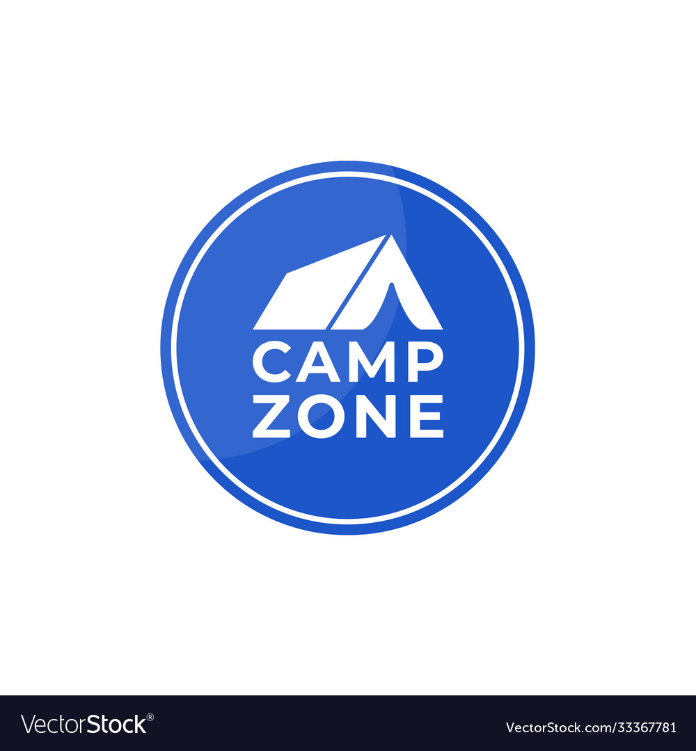 Camping zone sign place isolated Royalty Free Vector Image