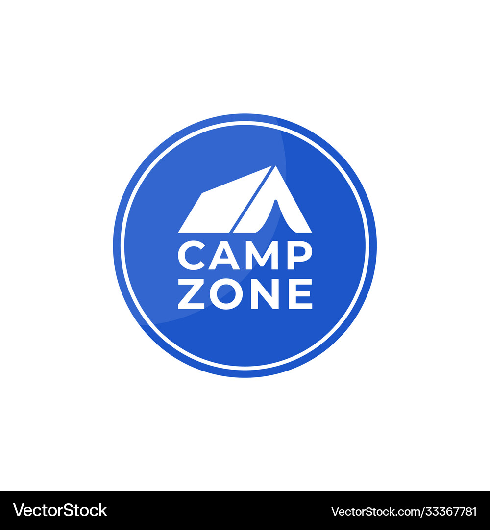 Camping zone sign place sign isolated Royalty Free Vector