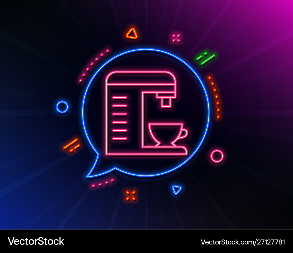 Coffee machine line icon hot drink sign Royalty Free Vector