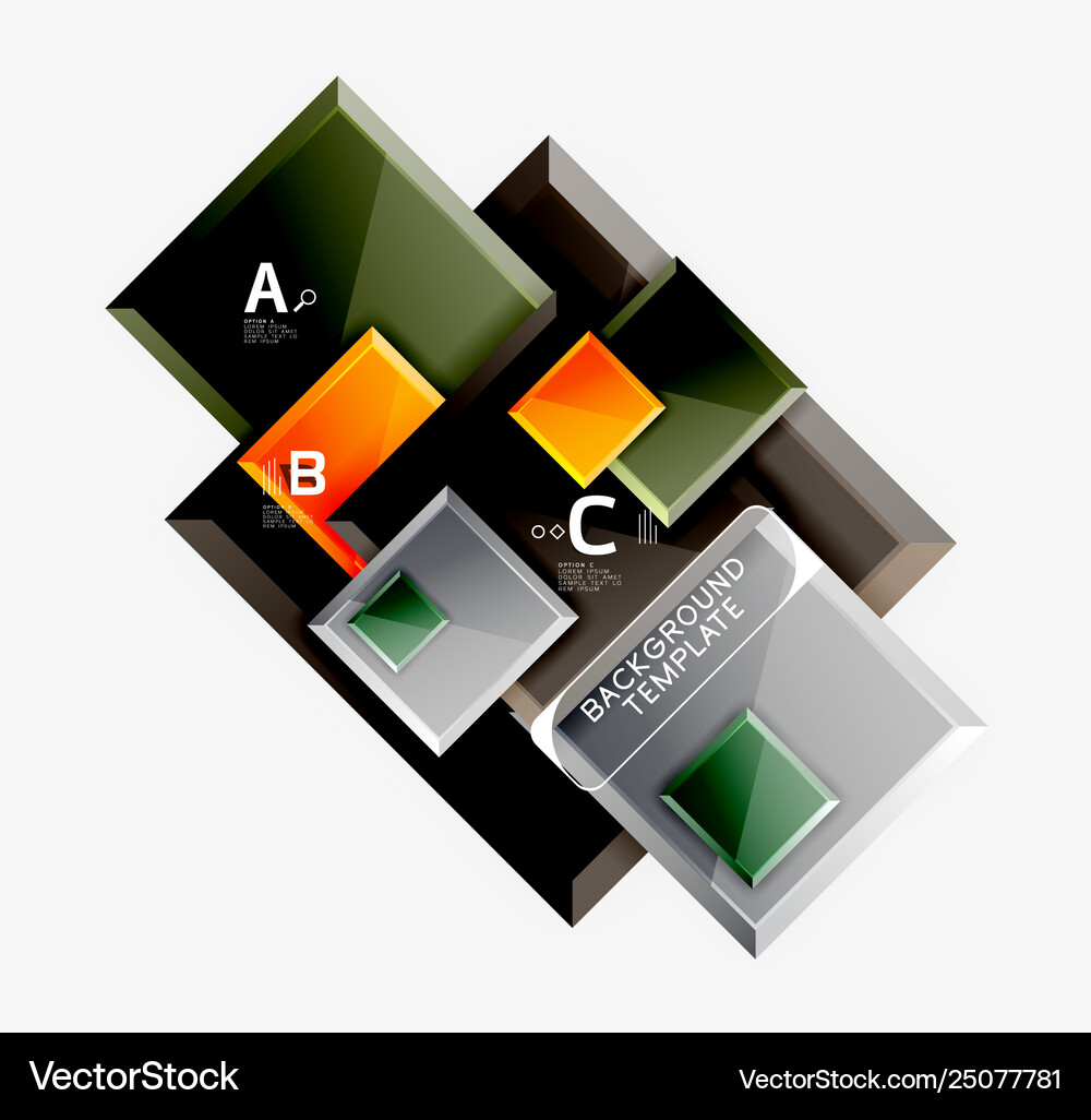 Geometrical design squares abstract banner glossy Vector Image