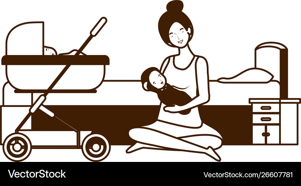 Isolated mother with baby design Royalty Free Vector Image