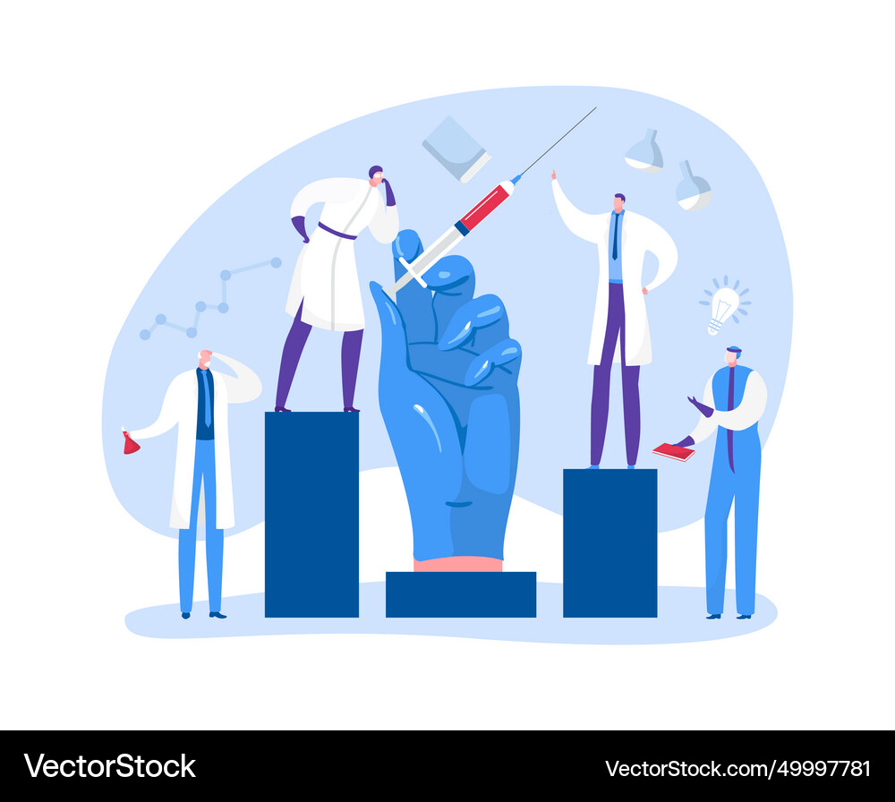 Medicine science research about vaccine Royalty Free Vector