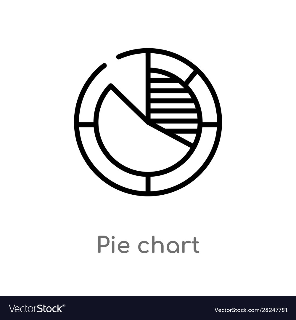 Outline pie chart icon isolated black simple line Vector Image