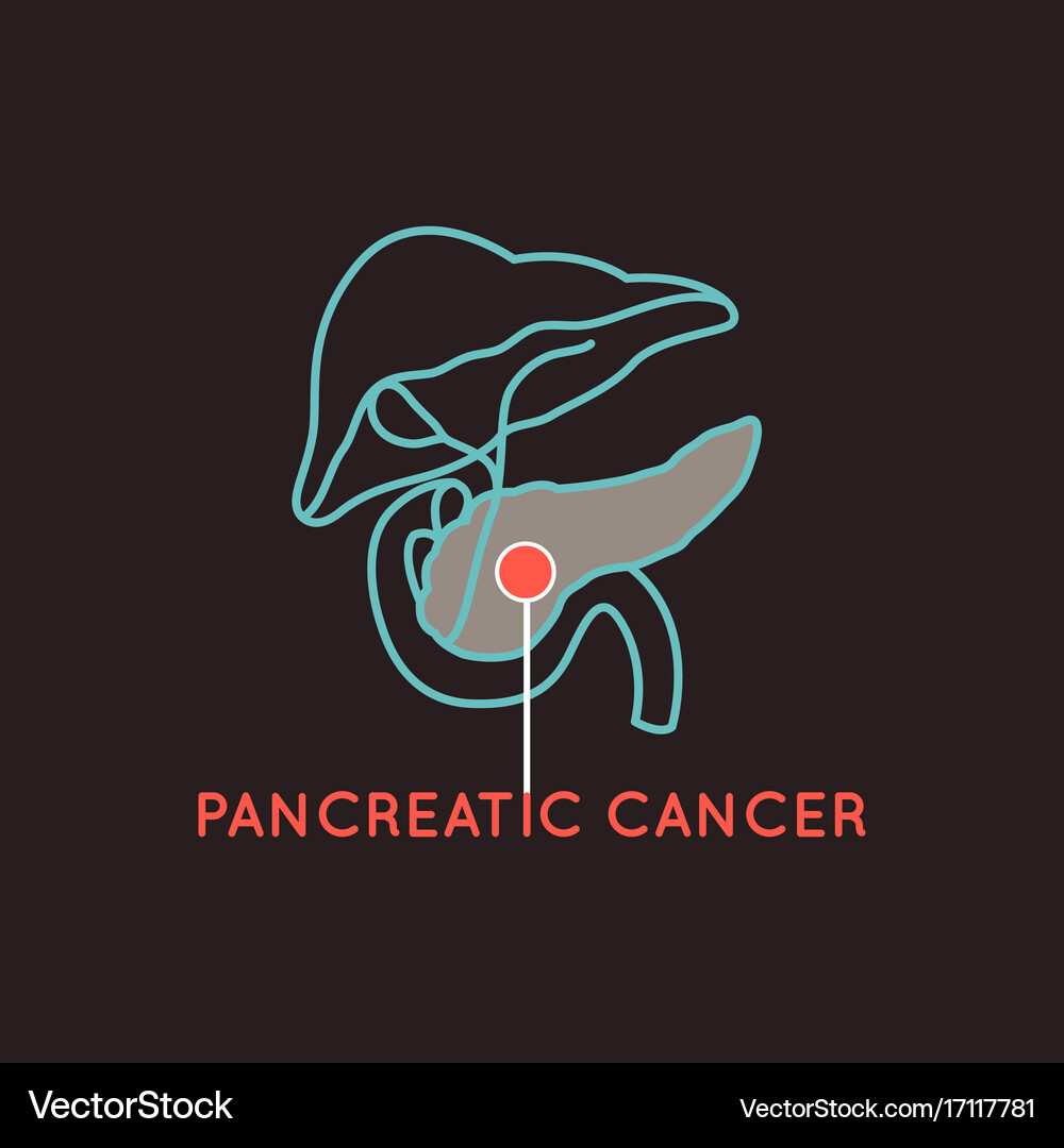 Pancreatic cancer logo icon Royalty Free Vector Image
