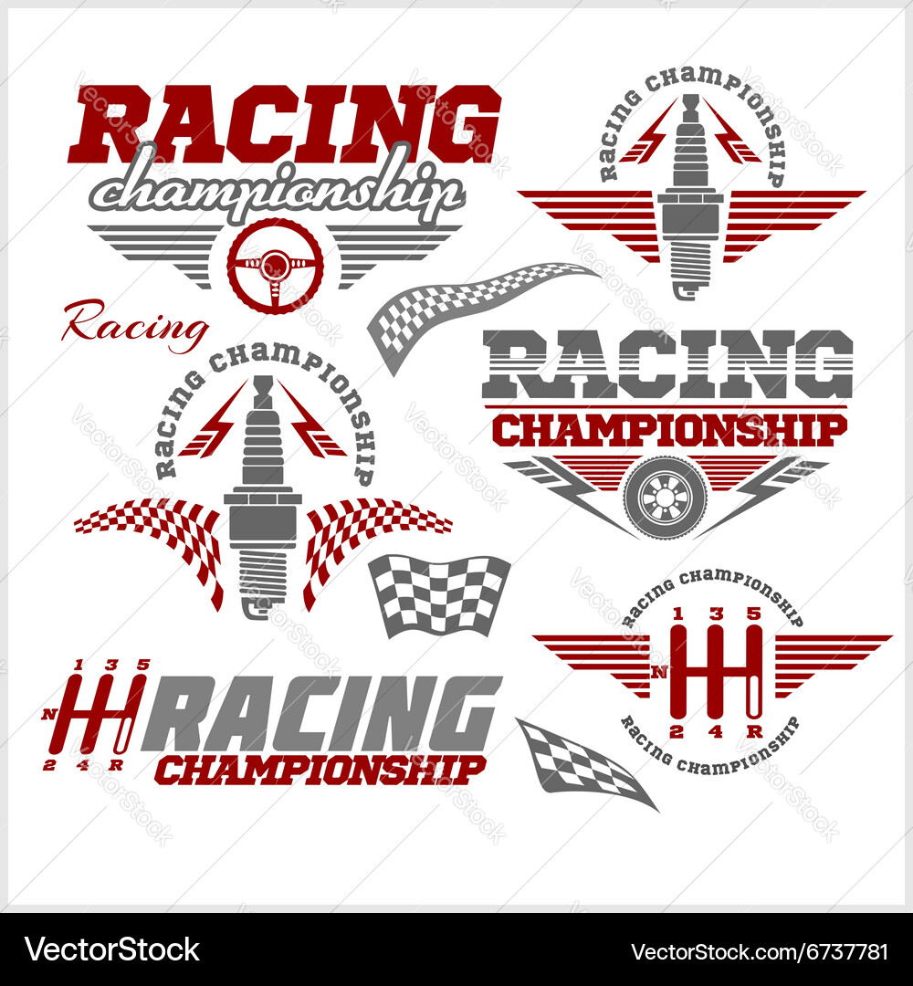 Racing Badges & Championship Awards Royalty Free Vector